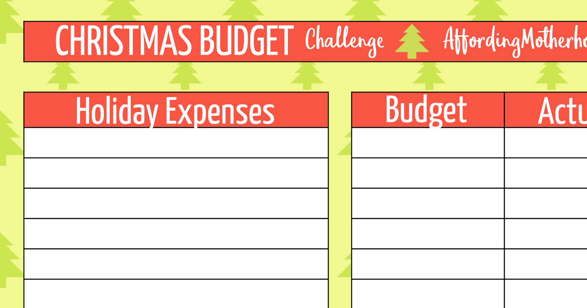 Free Christmas Budget Worksheet Printable | Affording Motherhood